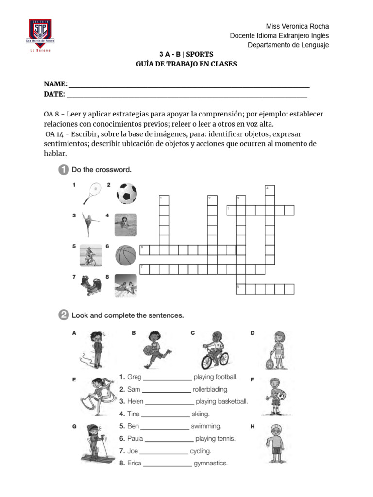 Ev. 3 A - B - Sports | PDF | Artes del Lenguaje y Comunicación