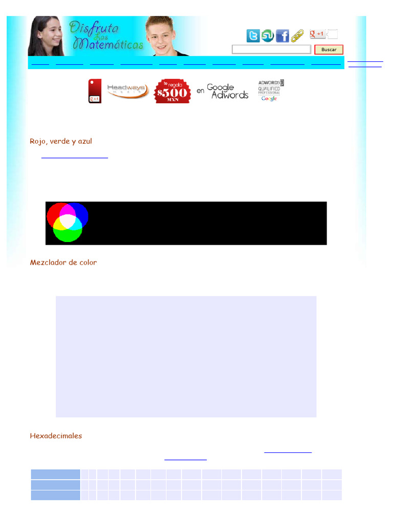 Colores en hexadecimal _ decimal | PDF | Color | Azul