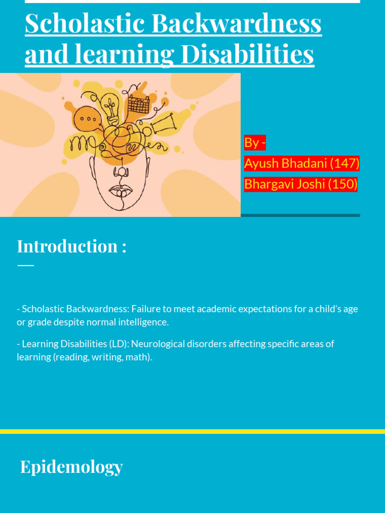 Scholastic Backwardness and Learning Disabilities | PDF | Learning ...