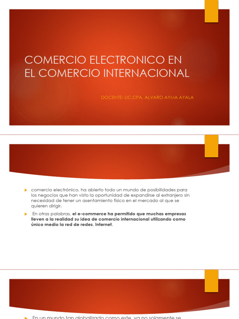 Comercio Electronico En El Comercio Internacional Pdf Comercio