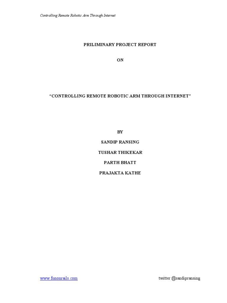 Controlling Remote Robotic Arm Through Internet Report | PDF | Java Servlet | Java (Programming ...