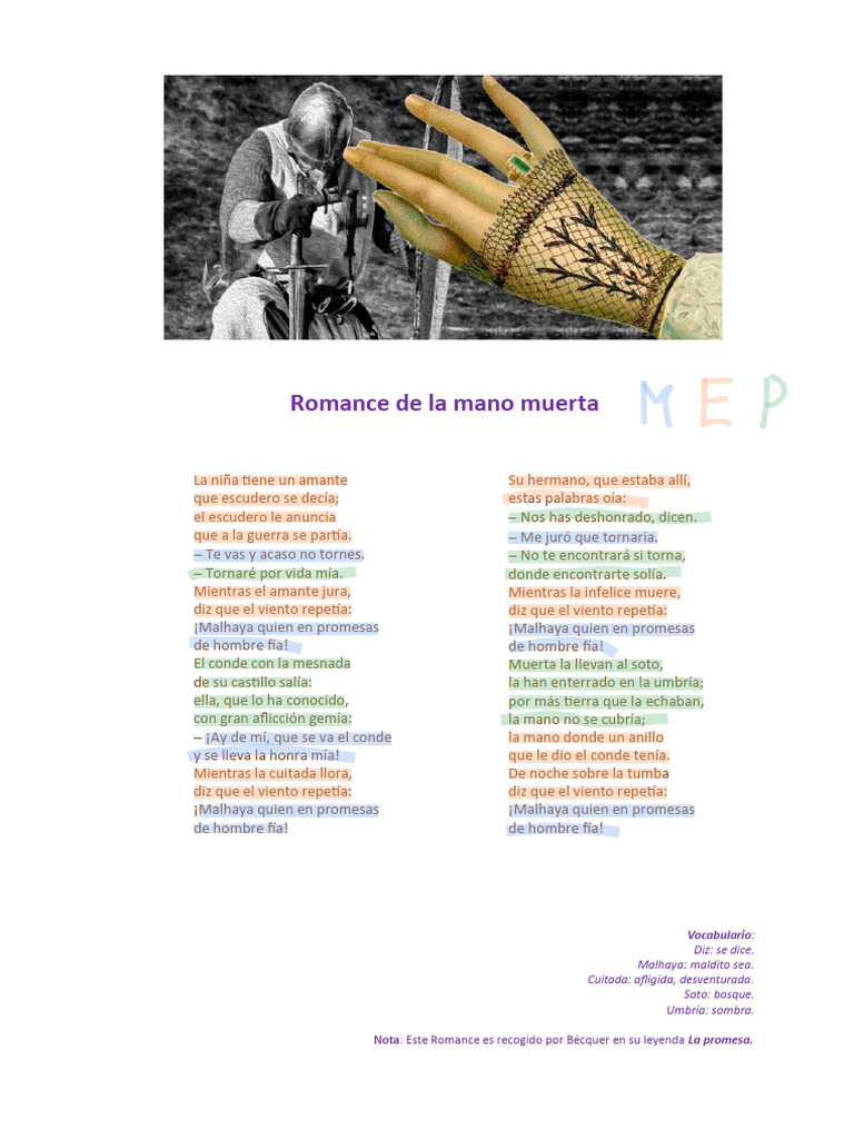 Romance de la Mano Muerta: Traición y Deshonra | PDF
