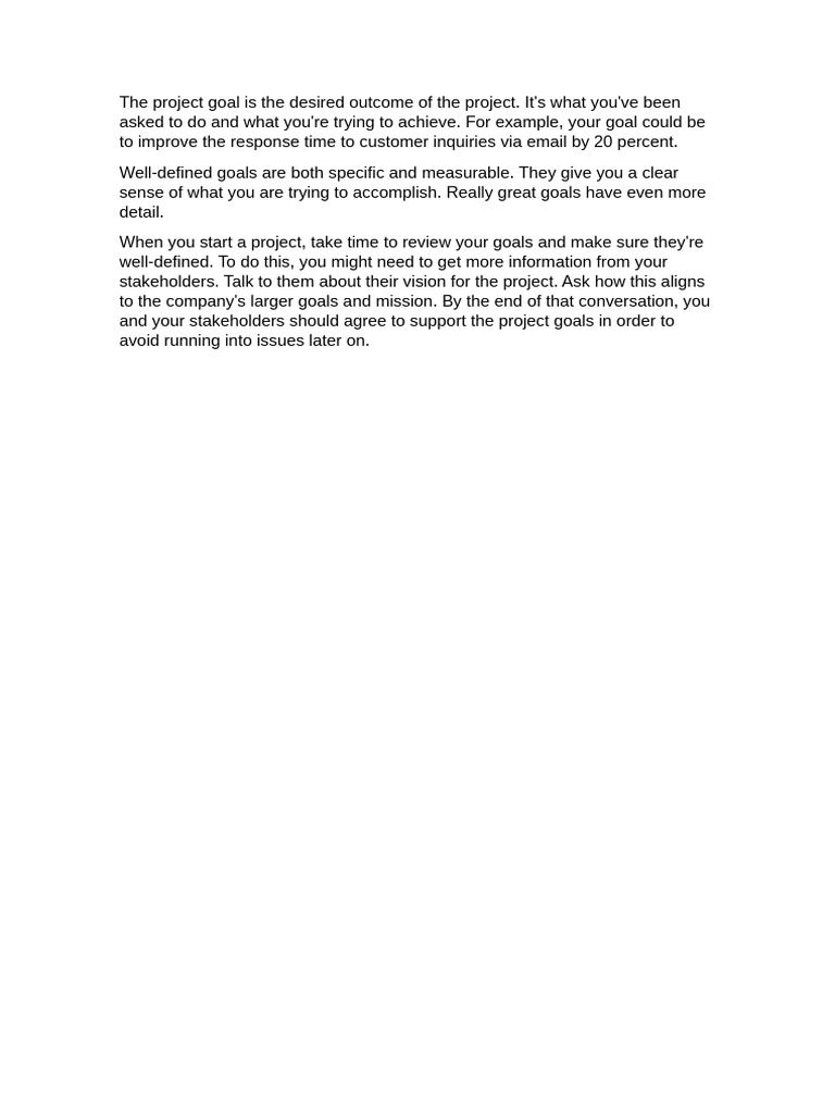 Defining Project Goals, Scope, and Success Criteria | PDF