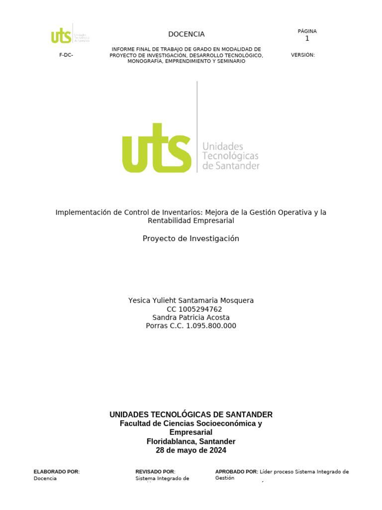 Control de Inventarios para Micromercado | PDF | Investigación ...