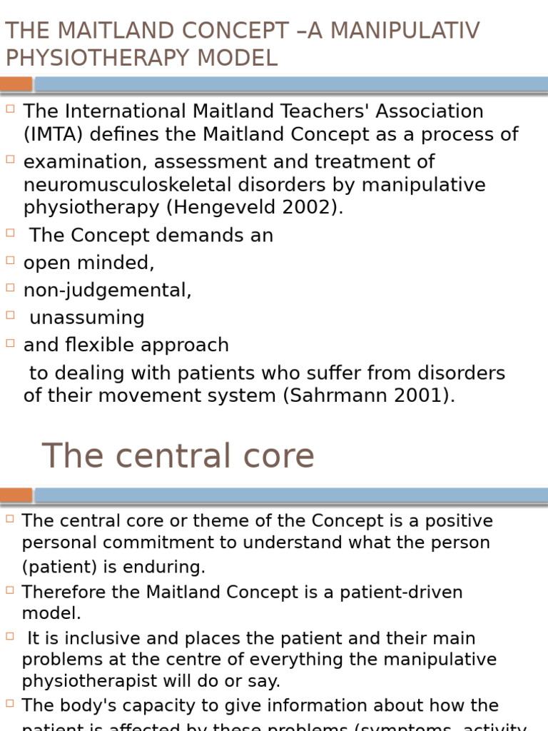 Maitland's concept | PDF | Physical Therapy | Medical Diagnosis
