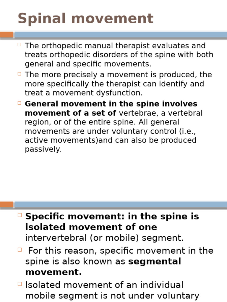 Chapter 1 Spinal Movements | PDF | Vertebral Column | Anatomical Terms ...