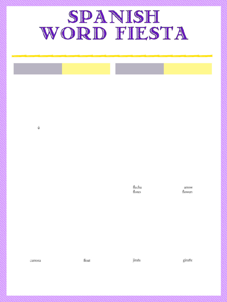 Glossary of Common Words in Spanish | PDF