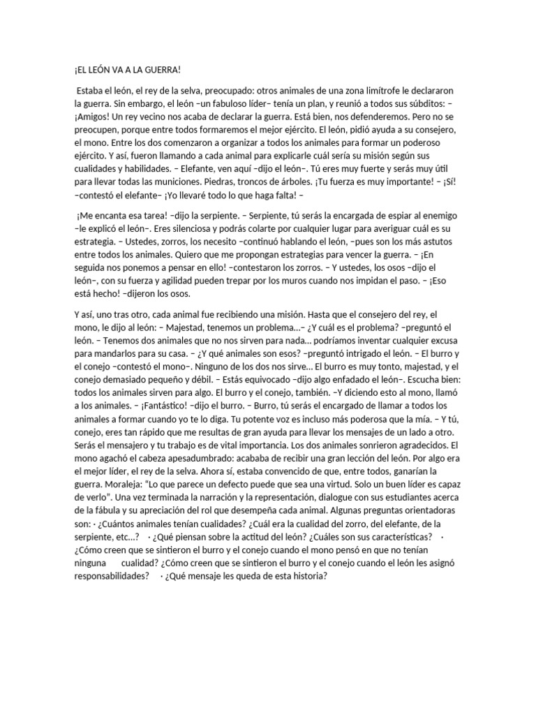 El león y su ejército en la guerra | PDF