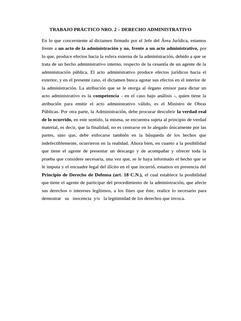 Entrega TP2 - Dcho. Administrativo | PDF