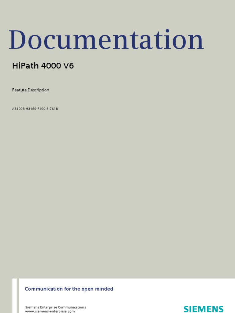 HiPath 4000 V6, Feature Description, Issue 3 Addfiles | PDF | Trademark ...