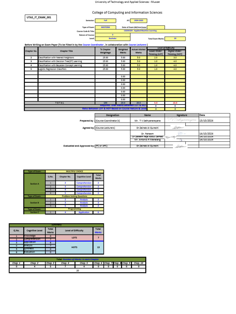 Approved Csds4104 Aml Tos | PDF | Statistical Classification | Cognition