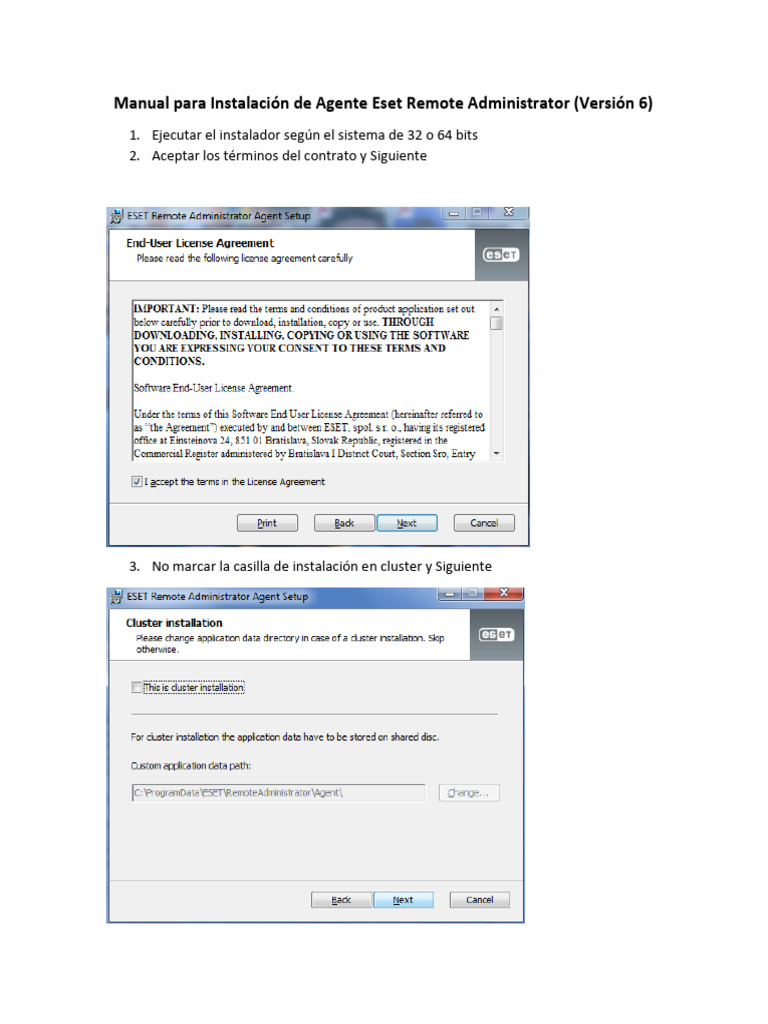 Manual para Instalación de Agente Eset Remote Administrator V6 | PDF
