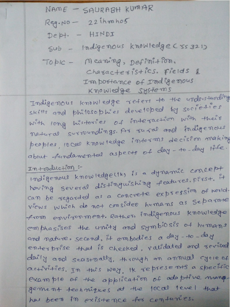 Indigenous 1st Internal | PDF