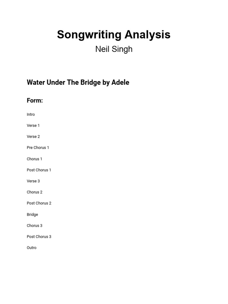 Songwriting Analysis: Adele & Deftones | PDF | Song Structure | Sound ...