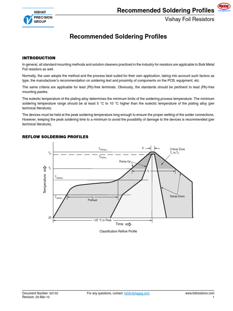 Vishay Tech Recommended Soldering Profiles | PDF | Soldering | Metals