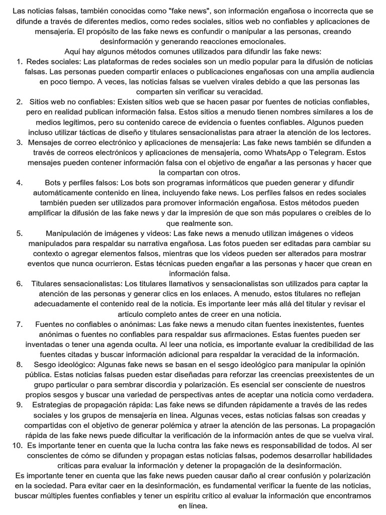 Las Noticias Falsas, También Conocidas Como Fake News, Son Información ...