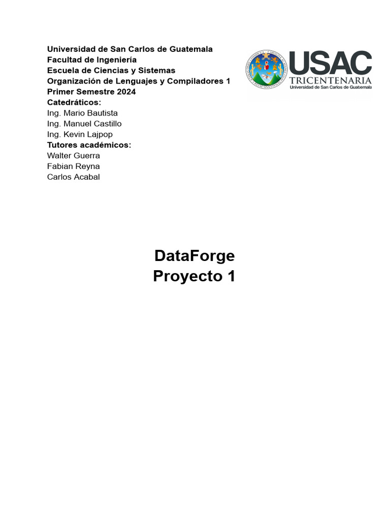 OLC1 Proyecto1 - 1S2024 | PDF | Lenguaje de programación | Compilador