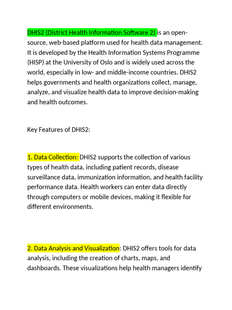 DHIS2 (District Health Information Software) | PDF | Health Informatics | Social Programs