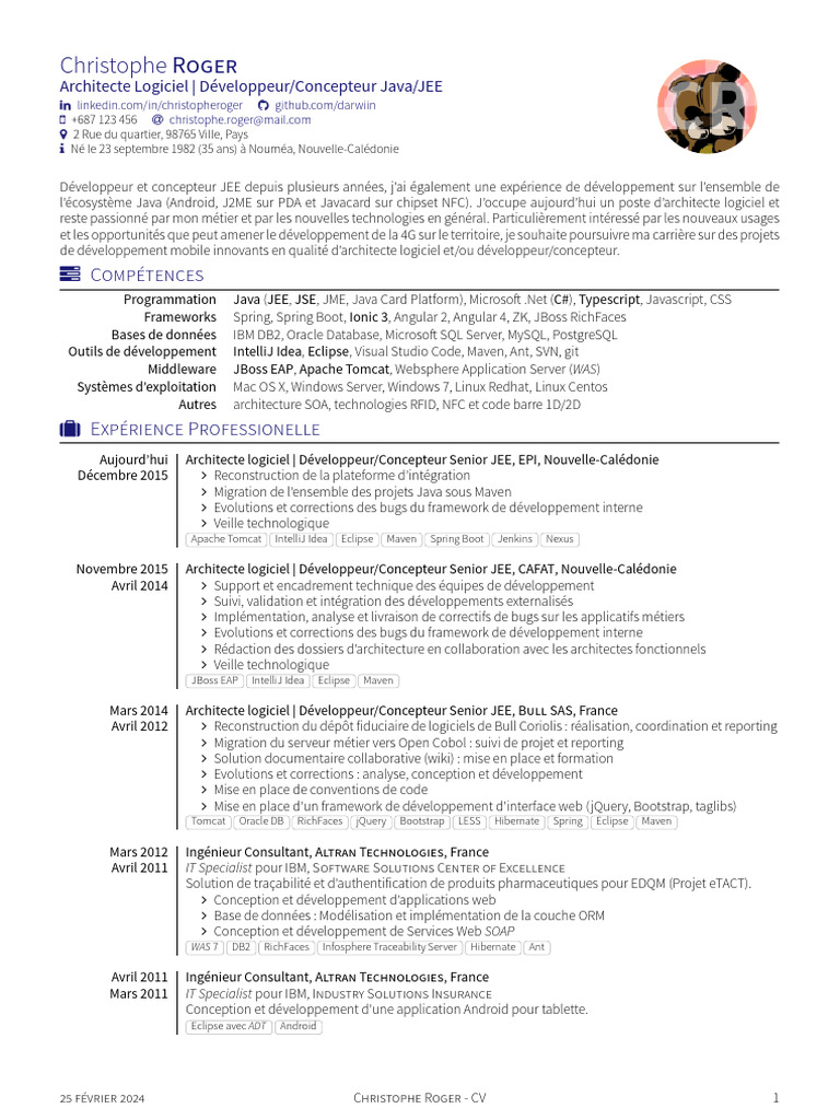 YAAC Another Awesome CV | PDF | Eclipse (Logiciel) | Java (Langage de ...