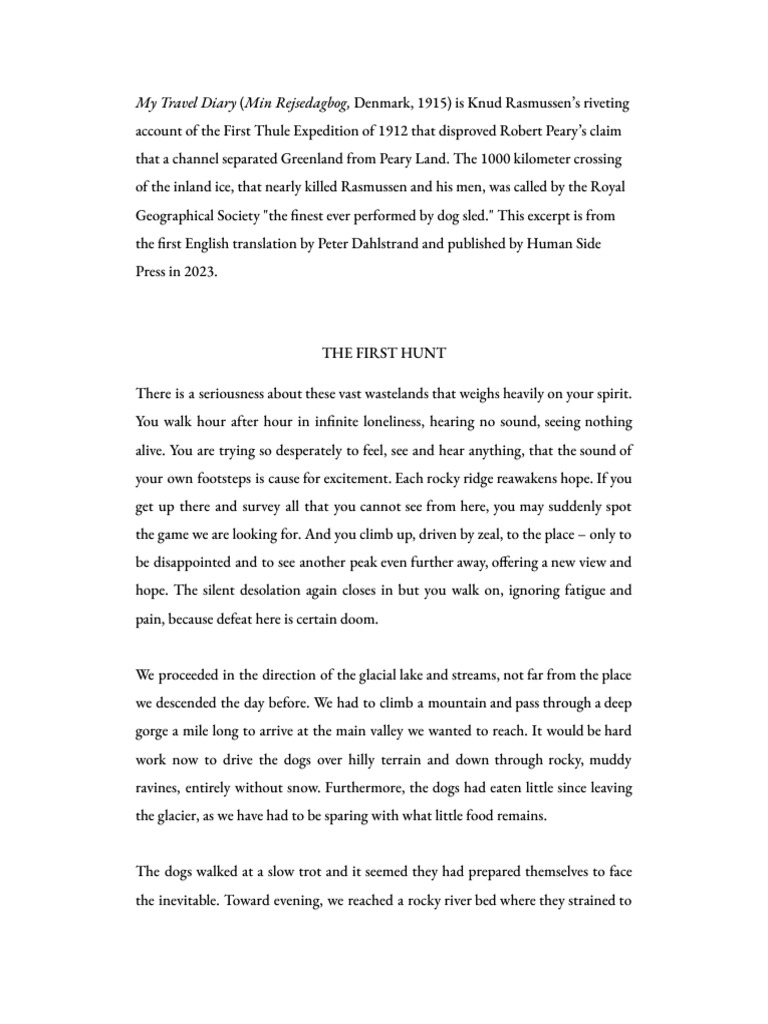 Knut Rasmussen - The First Hunt | PDF