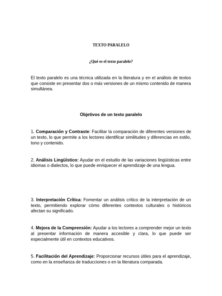 TEXTO PARALELO Infografia | PDF | Traducciones | Aprendizaje