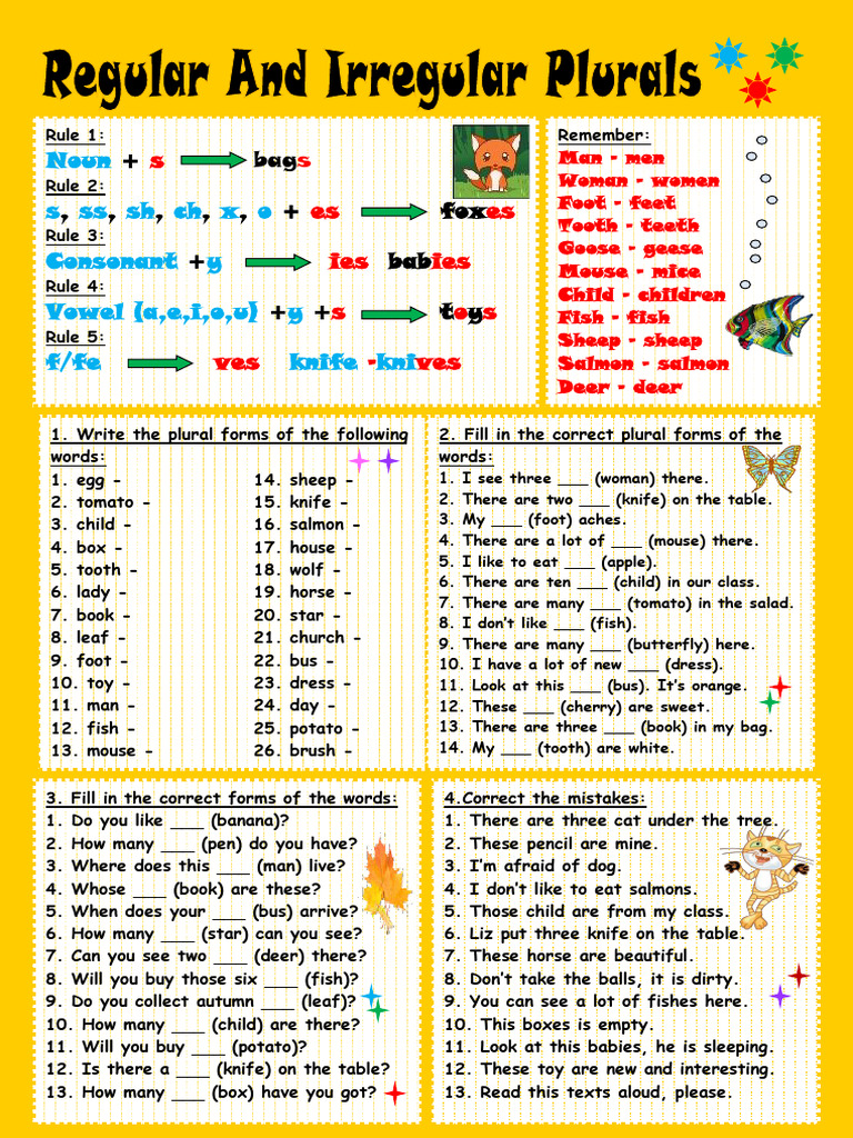Regular and Irregular Plurals | PDF | Linguistics | Languages