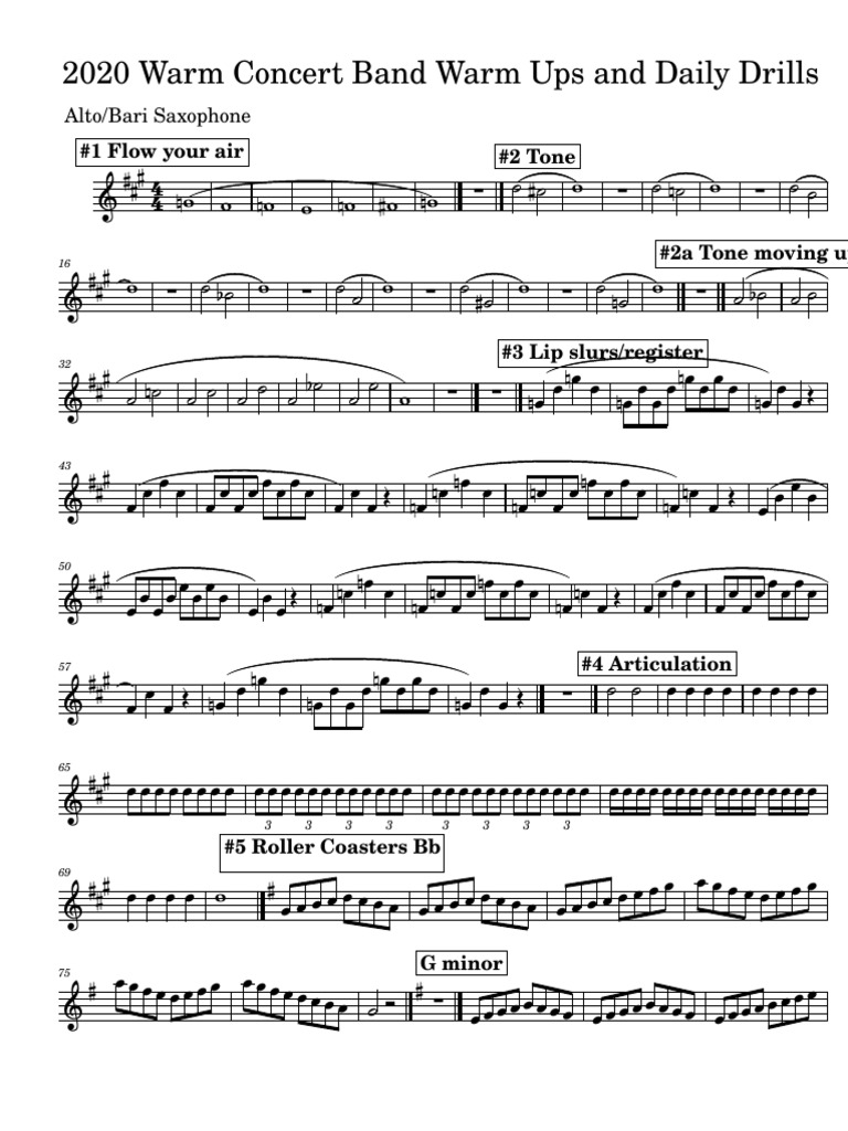 2020 Warm Concert Band Warm Ups and Daily Drills: #2 Tone #1 Flow Your ...