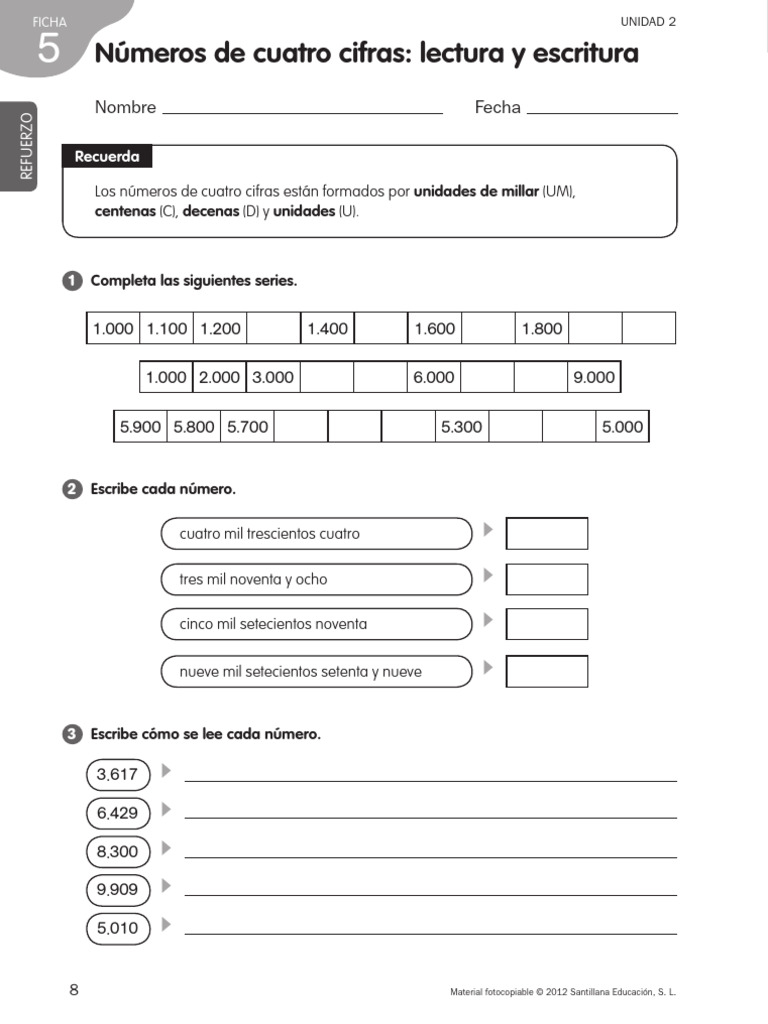 Fichas de Refuerzo-5 | PDF