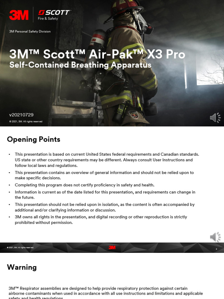 3M Scott X3 Pro Training | PDF | Equipment
