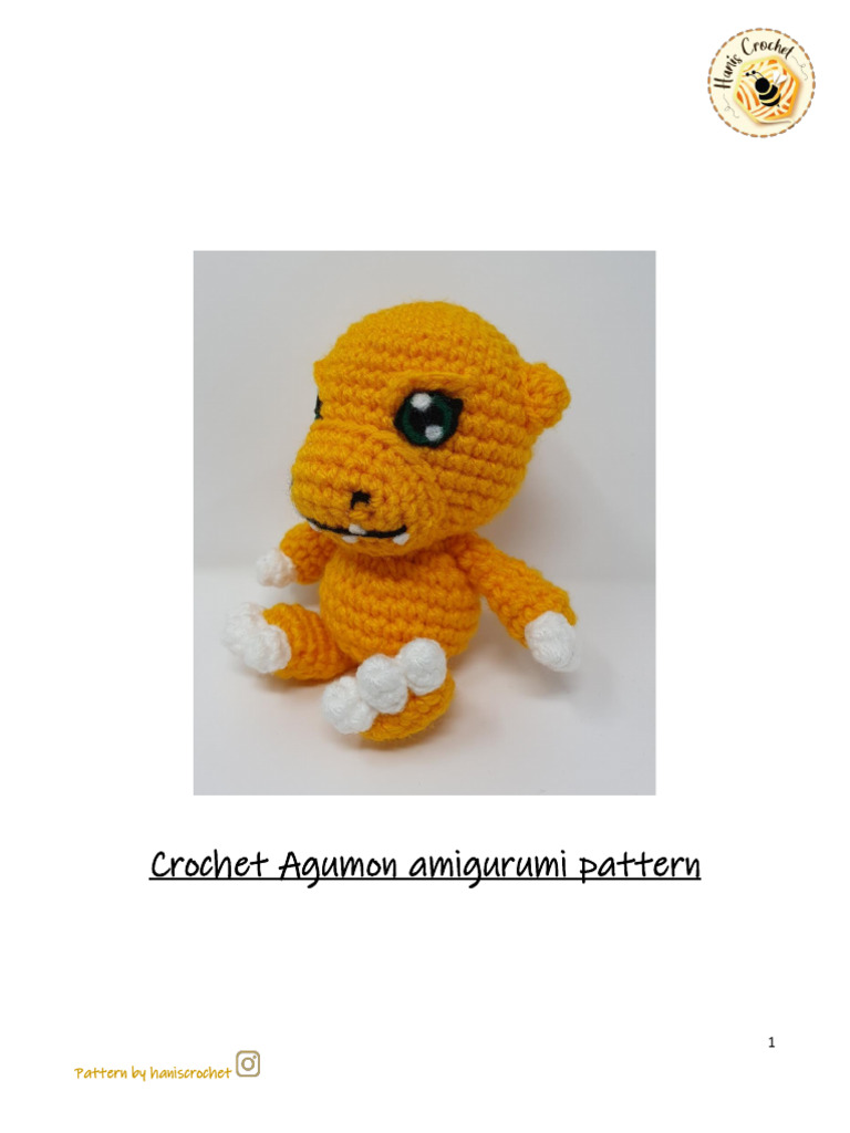 Digimon_Agumon_english_pattern | PDF | Crochet | Figured Fabrics