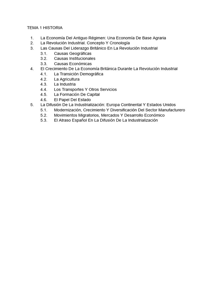 He Tema 1 | PDF | Agricultura | Revolución industrial