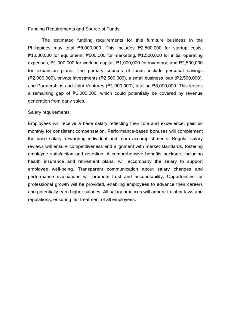 Funding Requirements and Source of Funds | PDF