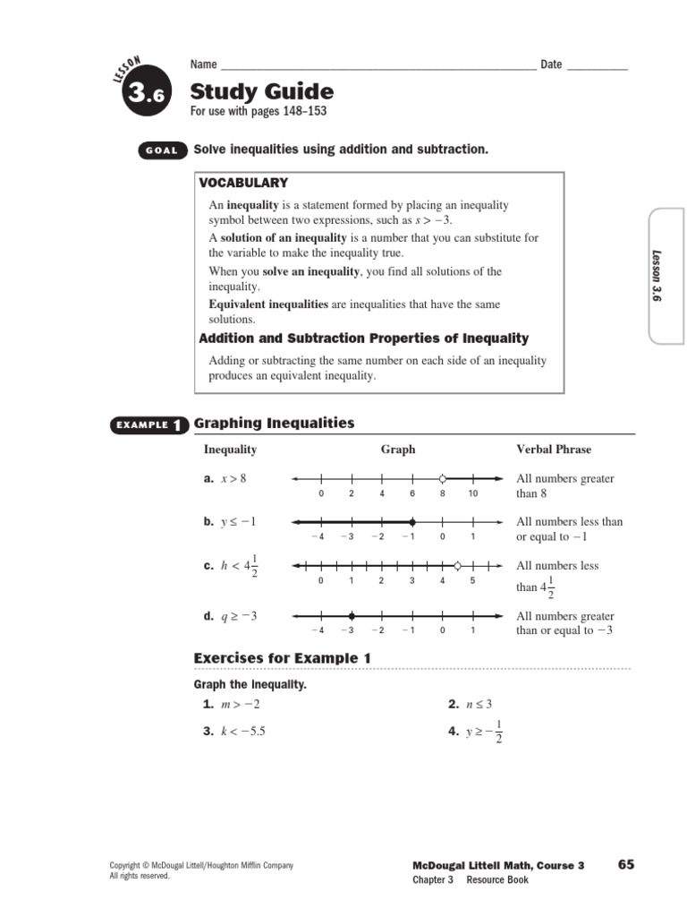 c3_3.6_study_guide | PDF | Inequality (Mathematics) | Mathematics