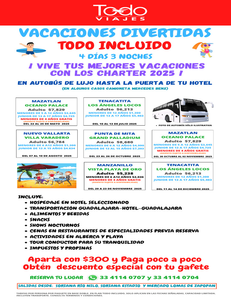 Chárters Todo Viajes 2025 | PDF