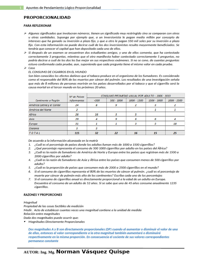 Sem08 Proporcionalidad | PDF | Cigarrillo | De fumar