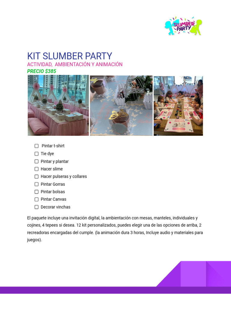 Cumple Slumber Party (1) | PDF