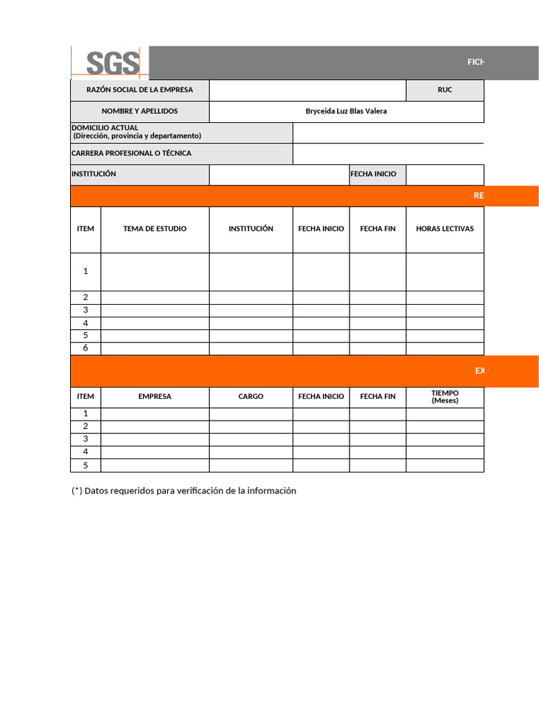 Ficha de Candidato PDR | PDF