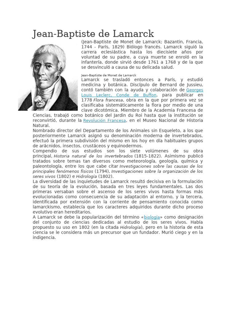 Jean Lamark | PDF | Science