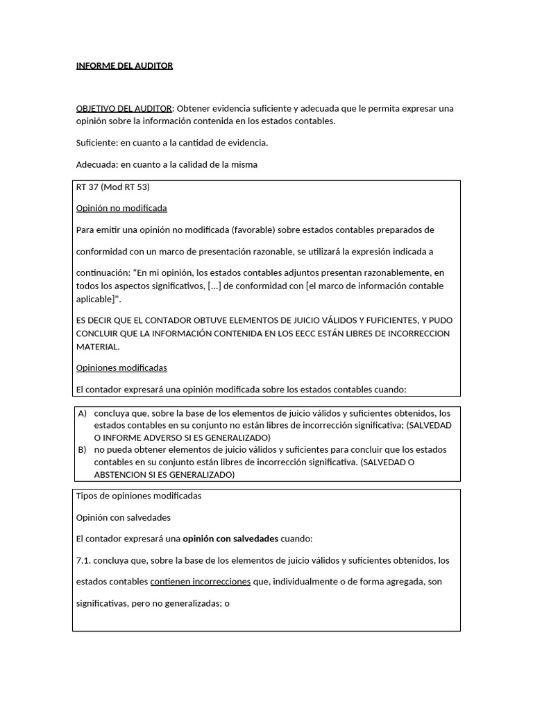Informe Del Auditor - Alumnos | PDF | Contralor | Contabilidad