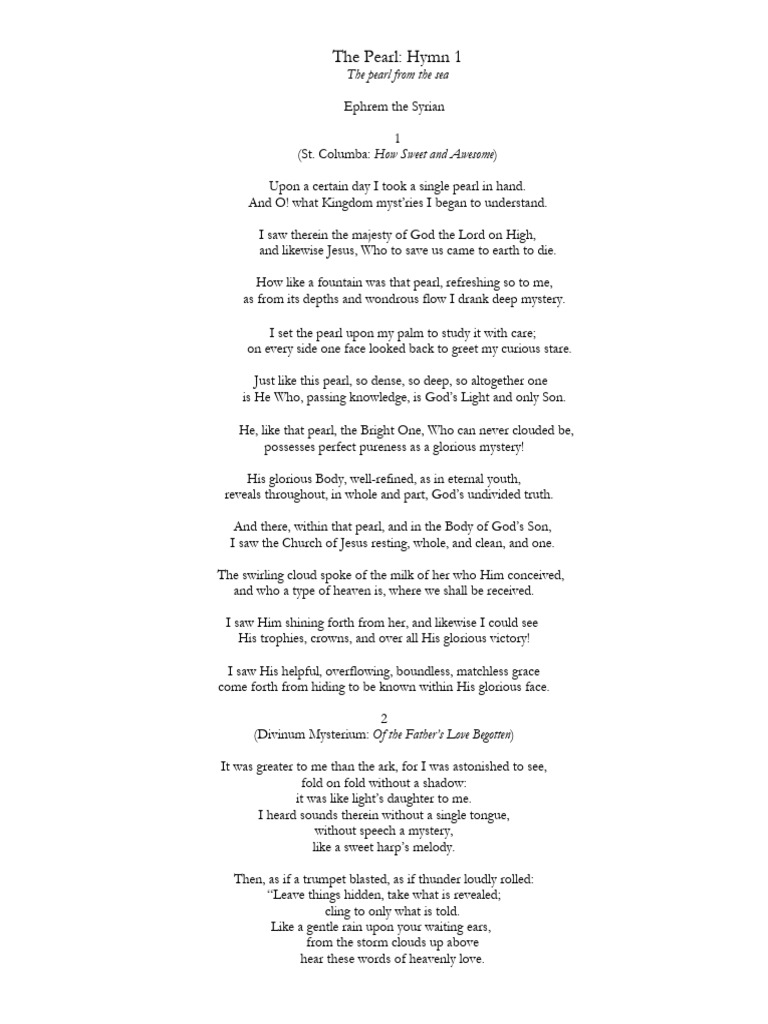 The Pearl Hymn | PDF | Religious Belief And Doctrine
