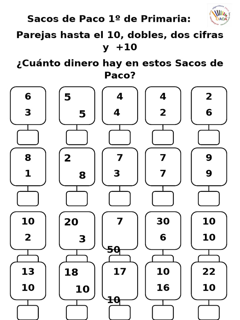 Sacos de Paco 1º de Primaria | PDF
