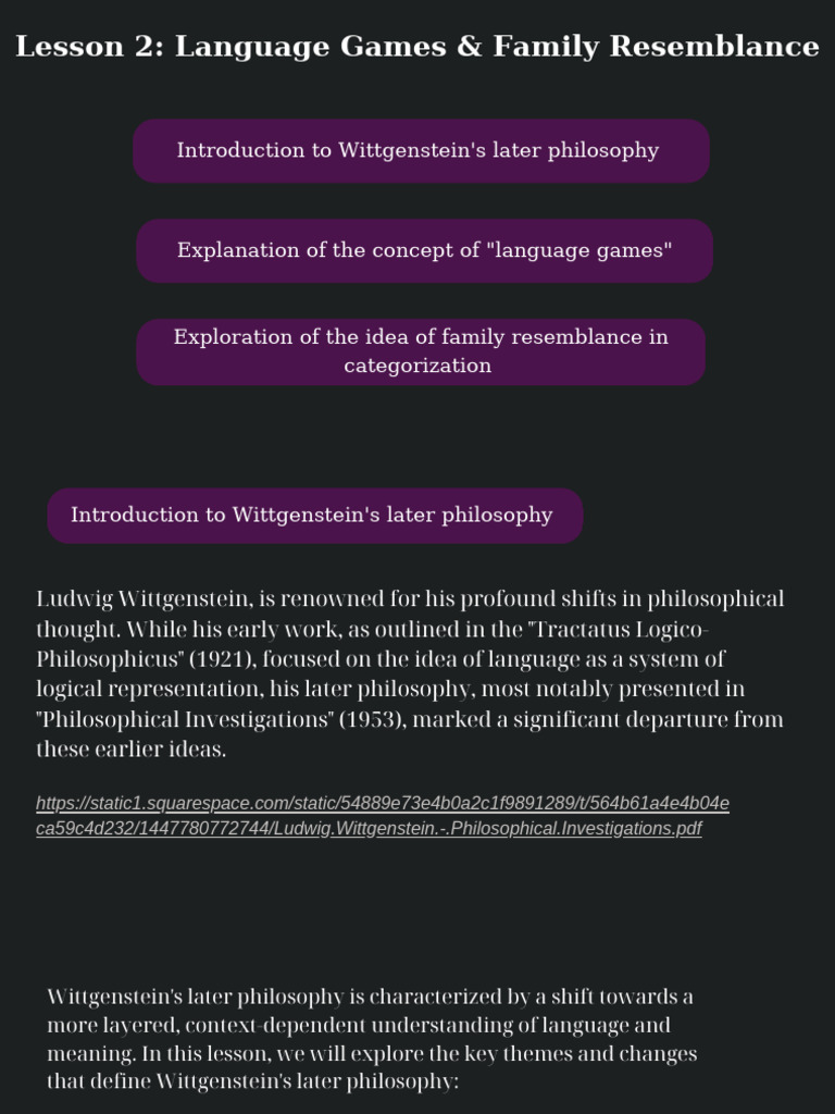 Wittgenstein's Language Games Explained | PDF | Concept | Ludwig ...