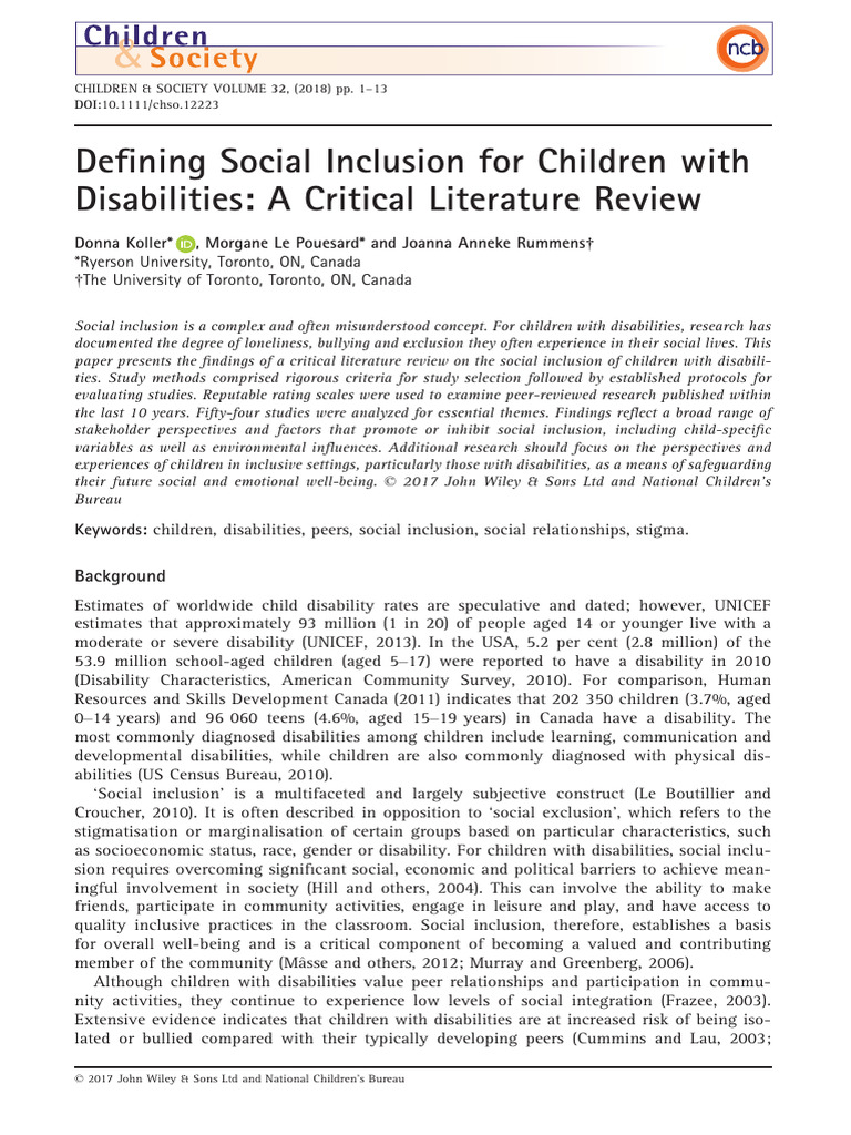 3. | PDF | Disability | Social Exclusion