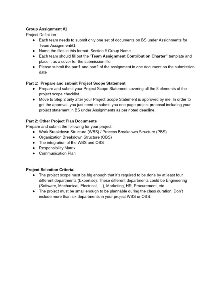 Group Assignment #1 - Project Definition | PDF | Computers | Technology & Engineering