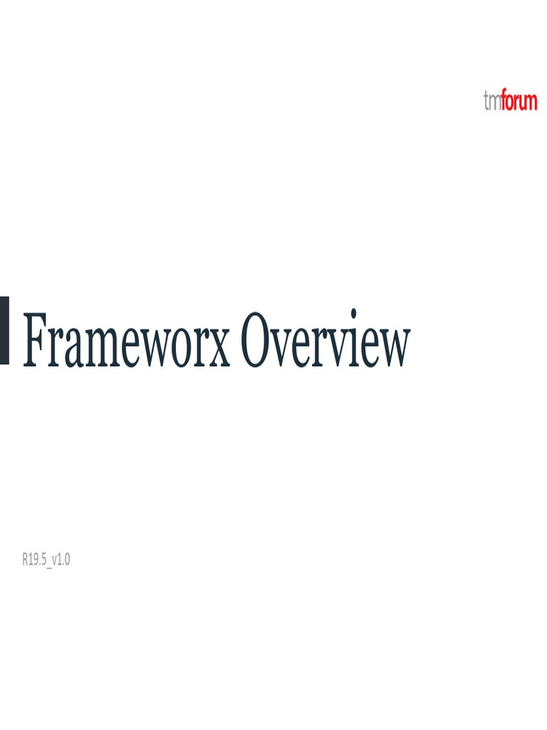 Frameworx Overview - R19.5 - v1.0 In-Person Learner E-Manual | PDF | Business Process | Business