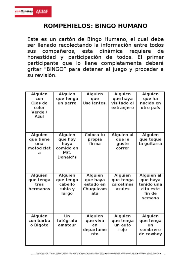 Bingo Humano | PDF