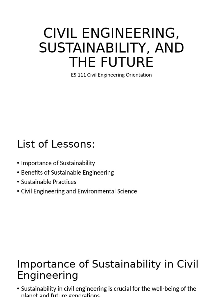 Sustainable Practices in Civil Engineering | PDF