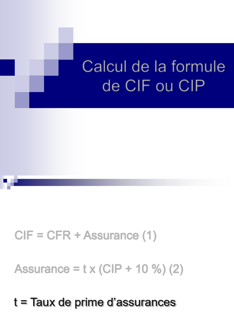 Calcul de La Formule de CIF Ou CIP | PDF