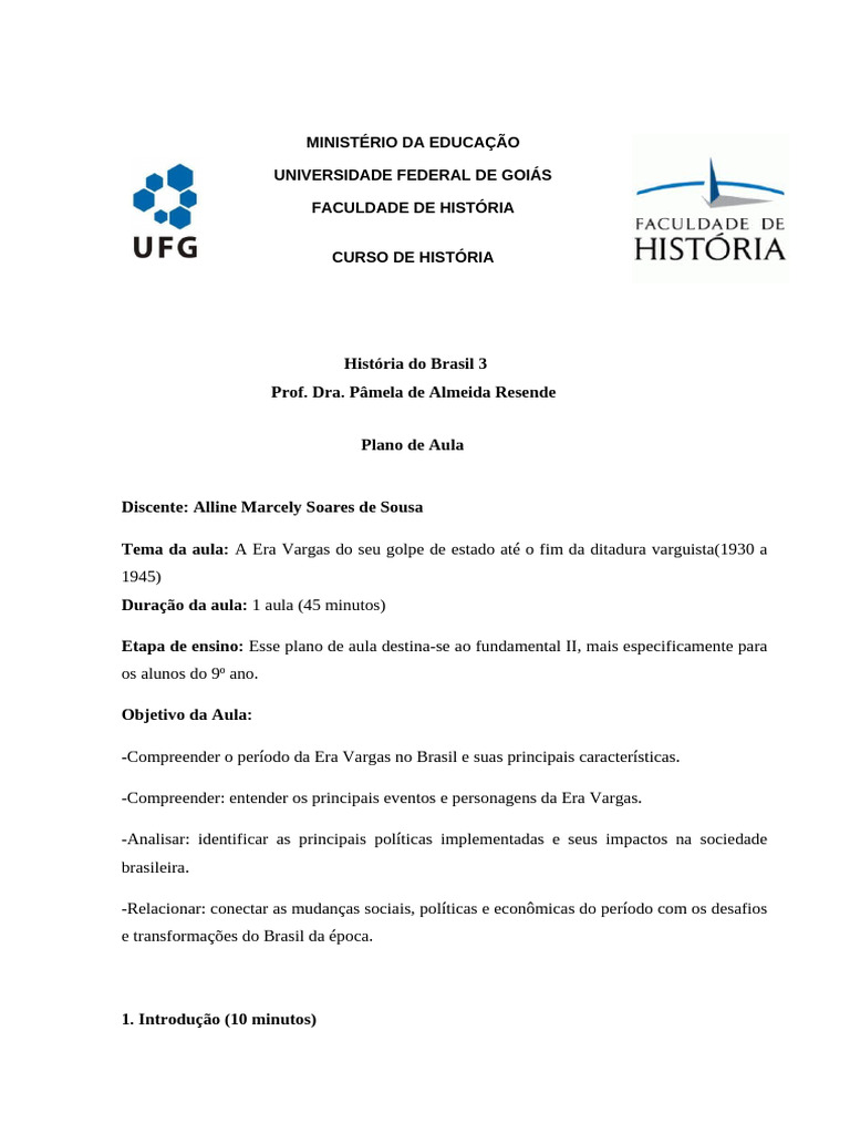 Plano de Aula - Pâmela | PDF | Brasil | Economia