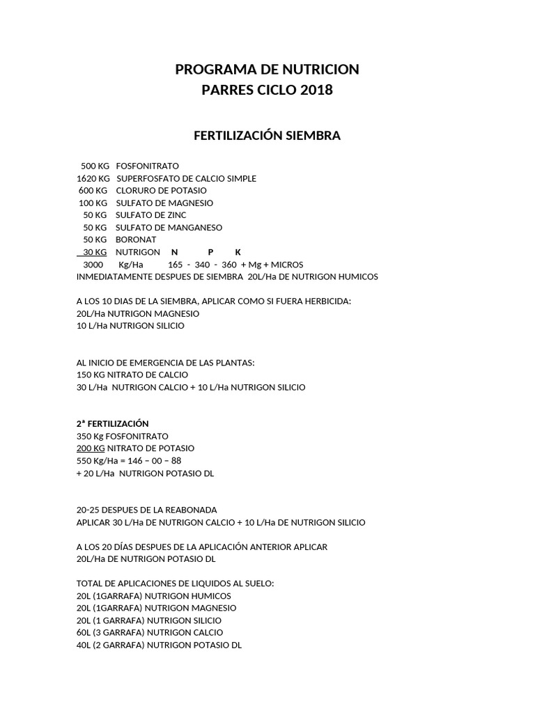 Programa de Nutricion 2018 | PDF | Cocina, comidas y vino